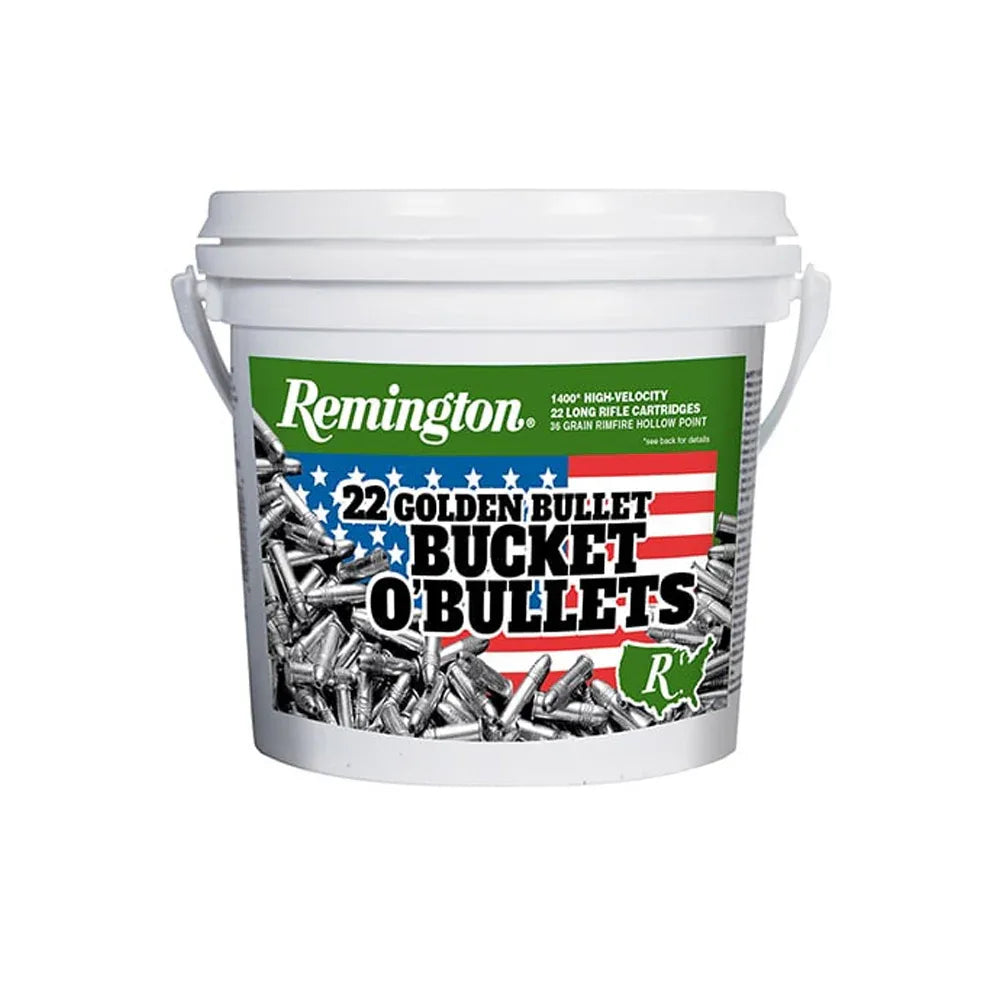 Remington 22LR 36gr HV HP GOLDEN BUCKET O BULLETS – Magnum Sports